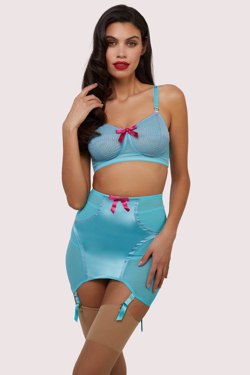 Bettie Page Cleo Contrast Stitch Mesh Retro Girdle Playful Promises
