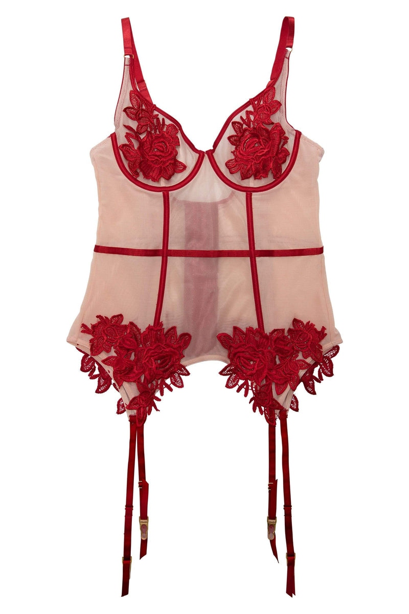 Brooke Red Applique Basque – Playful Promises
