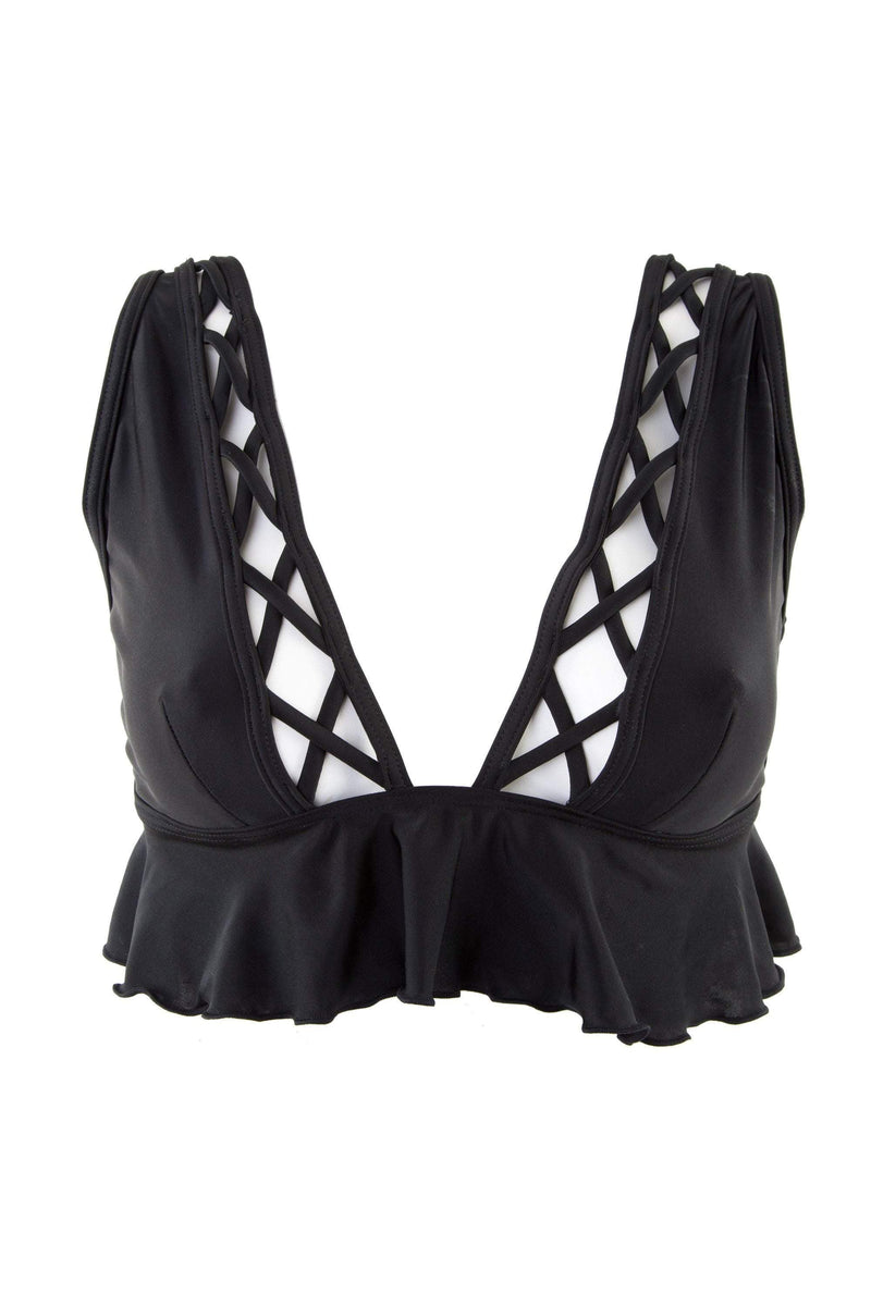 Peek And Beau Black Lattice Bikini Top Playful Promises