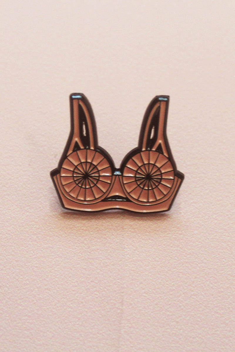 Bullet Bra Enamel Pin – Playful Promises