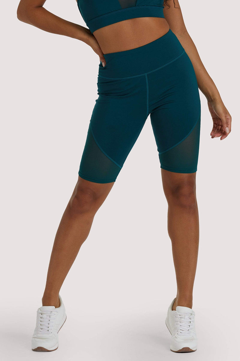 Eco Teal Mesh Panel Shorts – Playful Promises