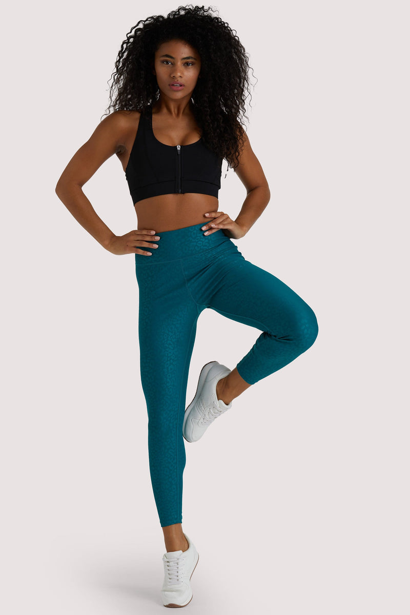 Teal Wet Look Croc Leggings – Playful Promises