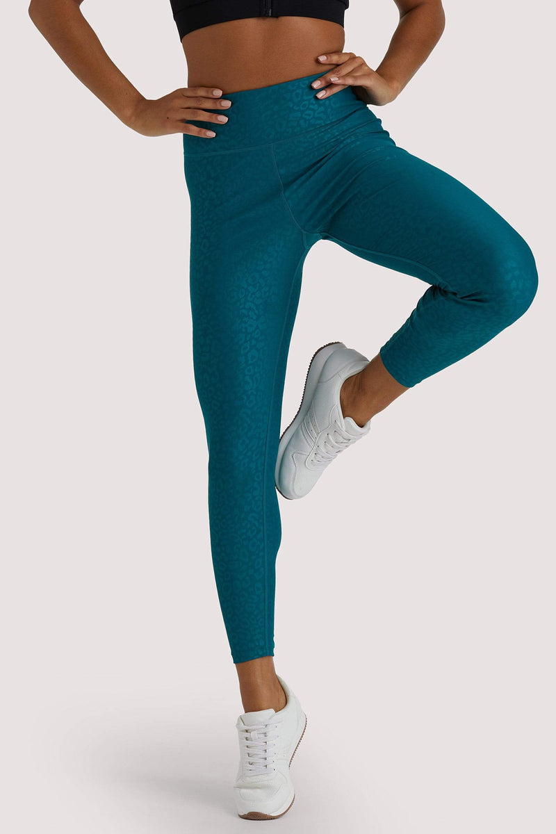 Teal Wet Look Croc Leggings – Playful Promises